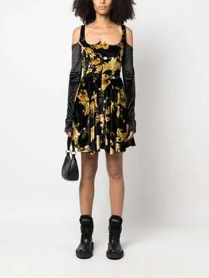 Versace Chain Couture Long-sleeved Corset Dress