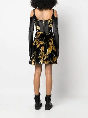 Versace Chain Couture Long-sleeved Corset Dress