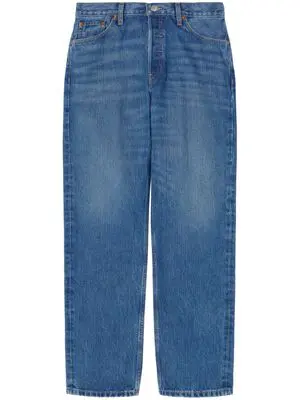 RE/DONE Contrast-stitching Straight-leg Jeans - Blue