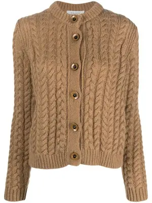 WALES BONNER Liberty Cable-knit Cardigan