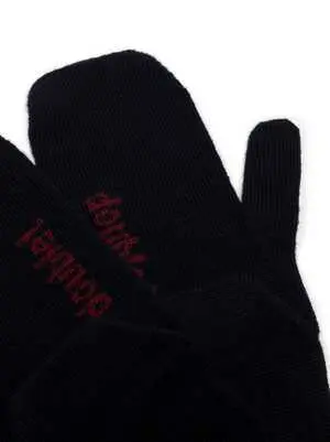 DOUBLET Logo-embroidered Knitted Gloves