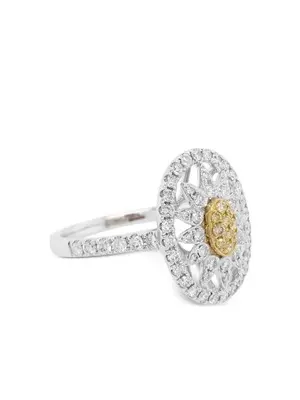 HYT JEWELRY 18kt Yellow Gold And Platinum Diamond Ring