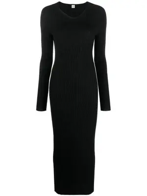 TOTEME Ribbed Knit Maxi Dress