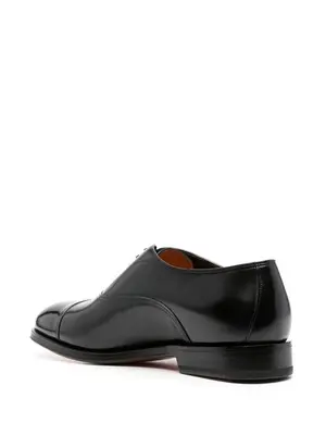 Santoni Lace-up Leather Loafers - Black