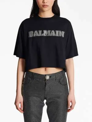 Balmain Rhinestone Logo T-shirt