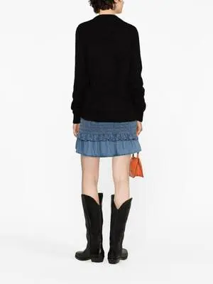 GANNI Crew-neck Alpaca Wool-blend Jumper - Black
