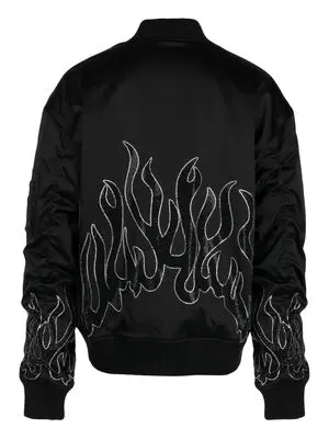 HACULLA. Flame-print Zipped Bomber Jacket