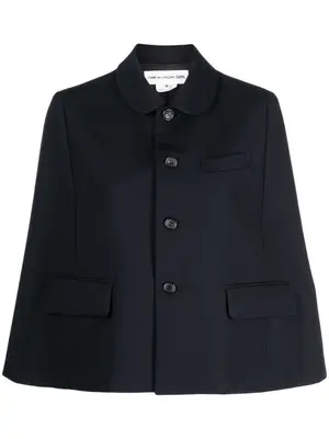 Comme Des Garçons Cape-style Single-breasted Wool Blazer