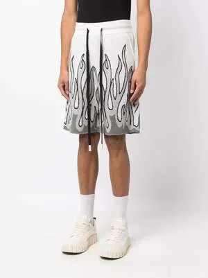 HACULLA. In Flames Intarsia-knit Shorts - White