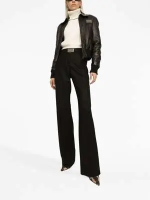 Dolce & Gabbana Logo-plaque Straight-leg Trousers
