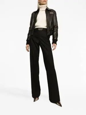 Dolce & Gabbana Logo-plaque Straight-leg Trousers