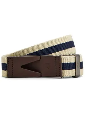 TOD'S Striped Snap-buckle Belt - Neutrals