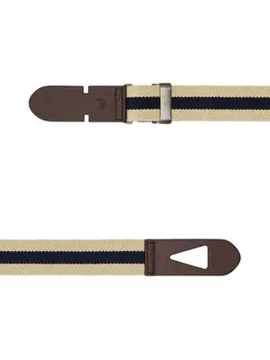 TOD'S Striped Snap-buckle Belt - Neutrals