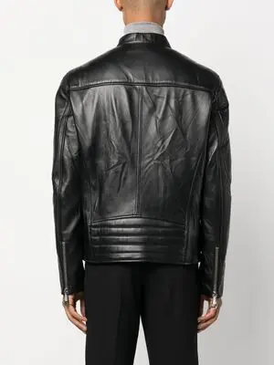 Philipp Plein Padded Leather Biker Jacket