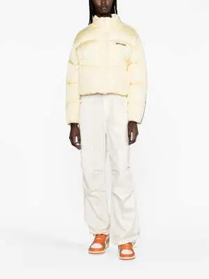 Palm Angels Logo-embroidered Puffer Jacket - Yellow