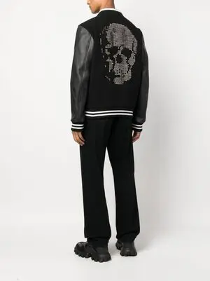 Philipp Plein Studded-skull Bomber Jacket - Black