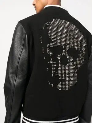 Philipp Plein Studded-skull Bomber Jacket - Black