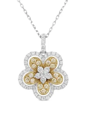 HYT JEWELRY 18kt Yellow Gold And Platinum Diamond Necklace - Silver