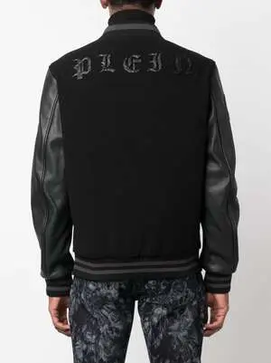 Philipp Plein Gothic Logo Varsity Jacket - Black