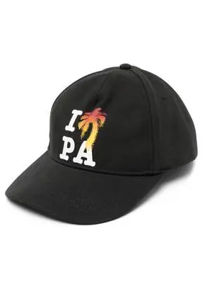 Palm Angels Logo-print Cotton Cap - Black