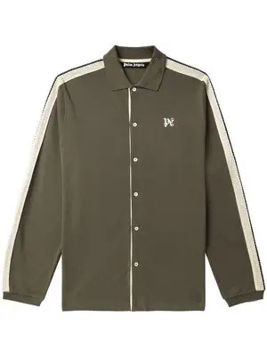 Palm Angels Monogram-embroidered Cotton Shirt - Brown
