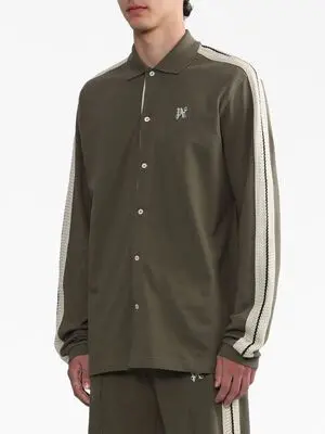 Palm Angels Monogram-embroidered Cotton Shirt - Brown