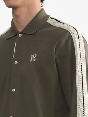 Palm Angels Monogram-embroidered Cotton Shirt - Brown