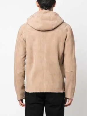 GIORGIO BRATO Suede Hooded Jacket - Neutrals