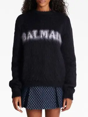 Balmain Logo-jacquard Jumper - Black