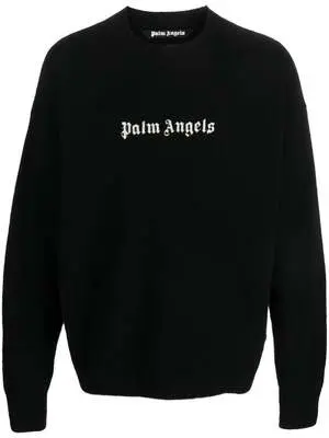 Palm Angels Logo-embroidered Jumper - Black