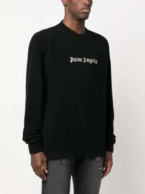 Palm Angels Logo-embroidered Jumper - Black