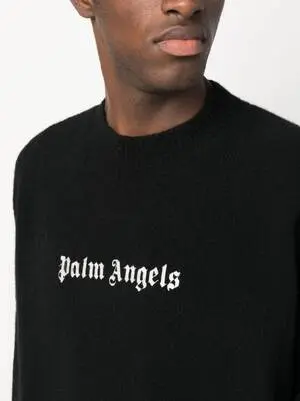 Palm Angels Logo-embroidered Jumper - Black