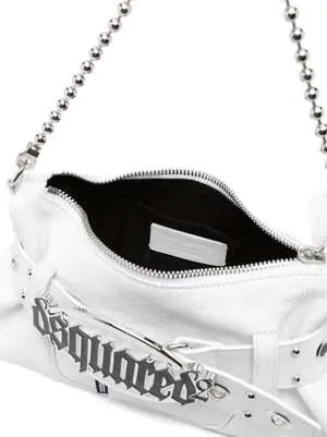 Dsquared2 Gothic Leather Shoulder Bag - White