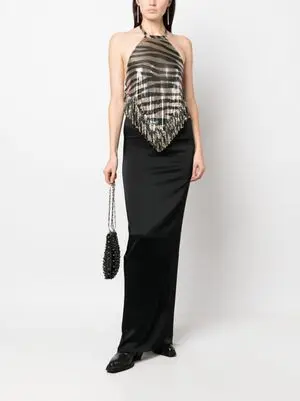 Rabanne Metallic-effect Zebra-print Top