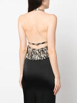 Rabanne Metallic-effect Zebra-print Top