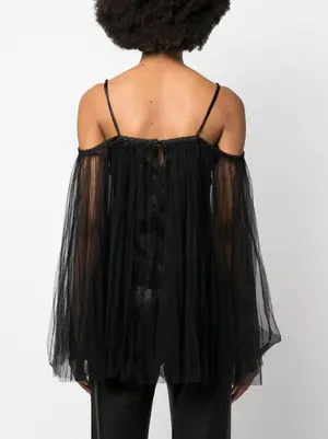Alexander Wang Lace-embroidered Charmeuse Tunic Top