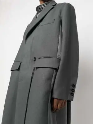 Sacai Drawstring Wool Trench Coat