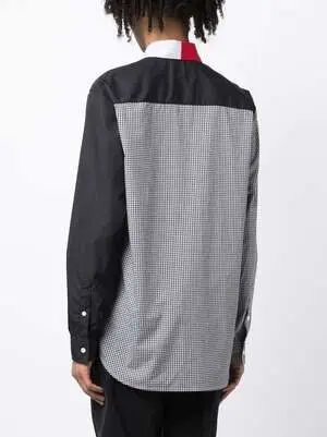 PORTS V Love Only Patchwork-design Shirt - Blue