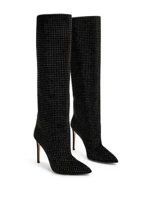 Paris Texas Holly 105mm Crystal-embellished Boots - Black