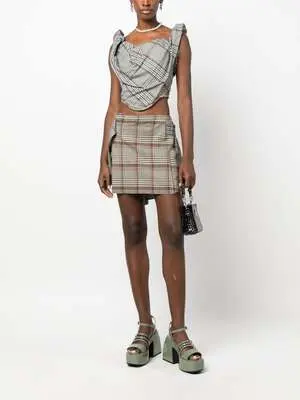 VIVIENNE WESTWOOD Sunday Tartan-check Corset Top