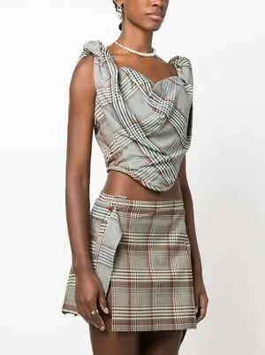 VIVIENNE WESTWOOD Sunday Tartan-check Corset Top