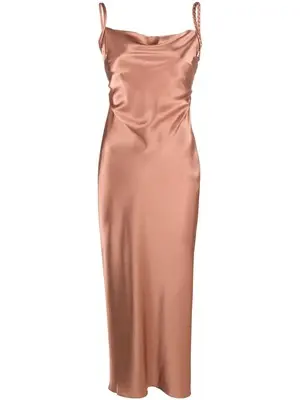 Nanushka Fiore Satin Slip Midi Dress