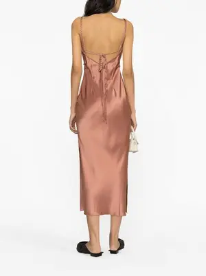 Nanushka Fiore Satin Slip Midi Dress