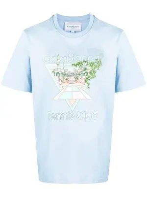 Casablanca Tennis Club Icon Cotton T-shirt - Blue
