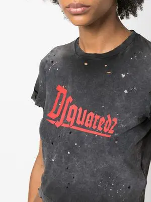 Dsquared2 Logo-print Faded Cotton T-shirt