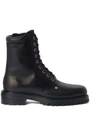 Off-White Diag-sole Lace-up Combat Boots - Black