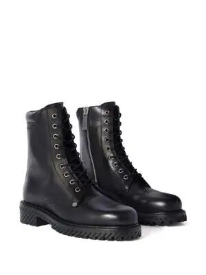 Off-White Diag-sole Lace-up Combat Boots - Black