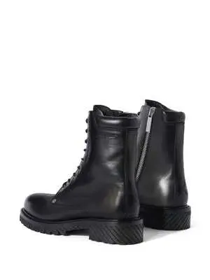 Off-White Diag-sole Lace-up Combat Boots - Black