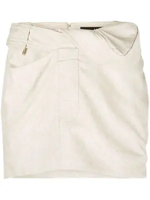 Jacquemus Bahia Twist-detail Miniskirt - Neutrals