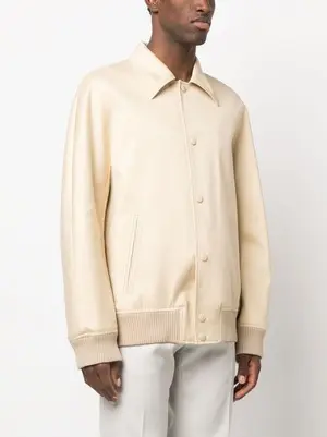 LANVIN Pointed-collar Bomber Jacket - Neutrals